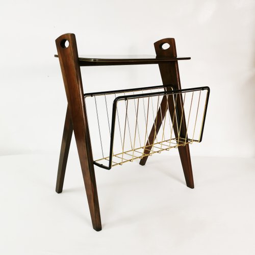 Modernist Side Table with Newspaper Rack from Ilse Mobel, Germany ...