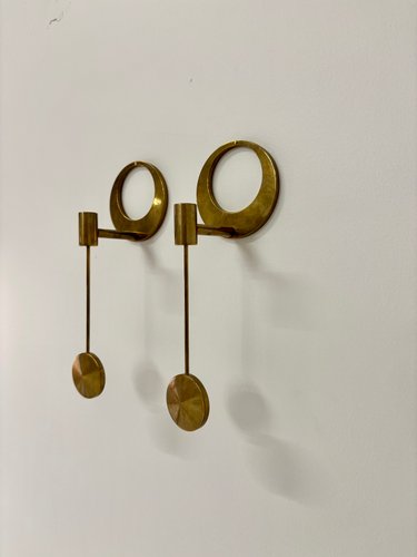 Wall-Hung Brass Candlesticks by Arthur Pe, 1960s, Set of 2 for sale at ...