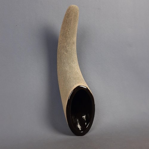 Italian Modern Horn-Shaped Ceramic Vase, 1960s for sale at Pamono
