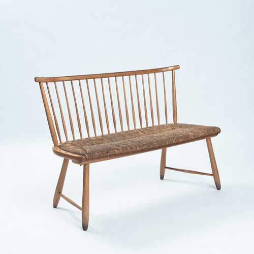 Straw Spindle Bench by Arno Lambrecht for WK Möbel, 1950s for sale at ...