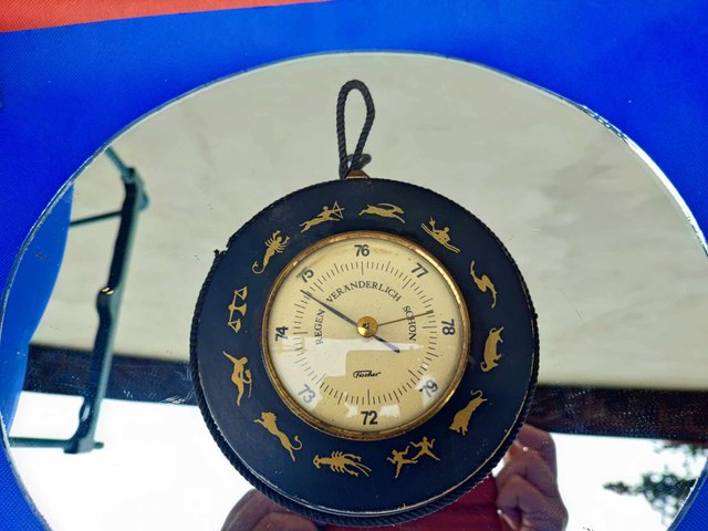 Art Deco Wooden Barometer with Zodiac Signs from Fischer, 1920s for ...