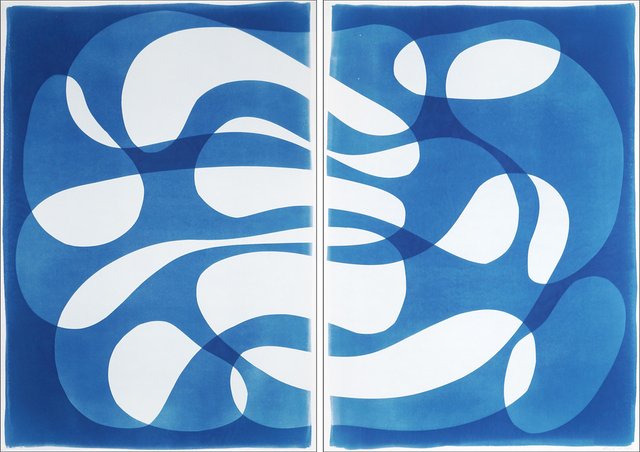 Kind of Cyan, Whirlpool Cyclone Diptych, 2025, Cyanotype, Set of 2 for ...