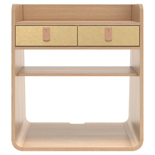 Brushed Brass Suzon Floating Nightstand in Natural Oak by Harto for ...