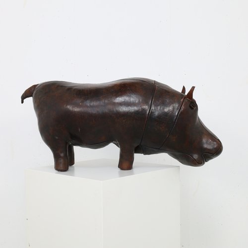 Hippo Ottoman in Leather by Dimitri Omersa for Abercrombie & Fitch ...