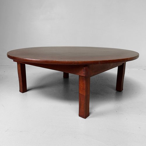 Shōwa Traditional Round Low Table, Japan, 1960s for sale at Pamono