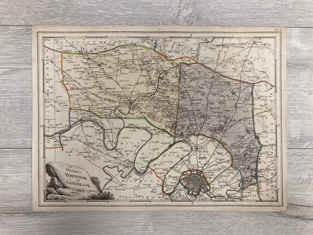 El mapa de los distritos de Pontoise y Gonnesse de Anton Friedrich ...