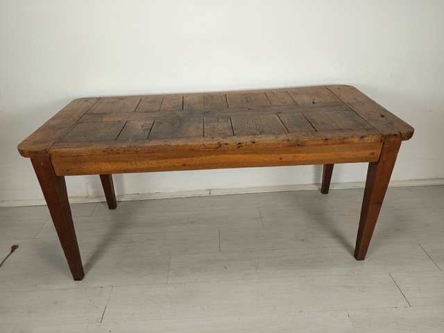 Rustic Oak Farm Table, 1890s for sale at Pamono