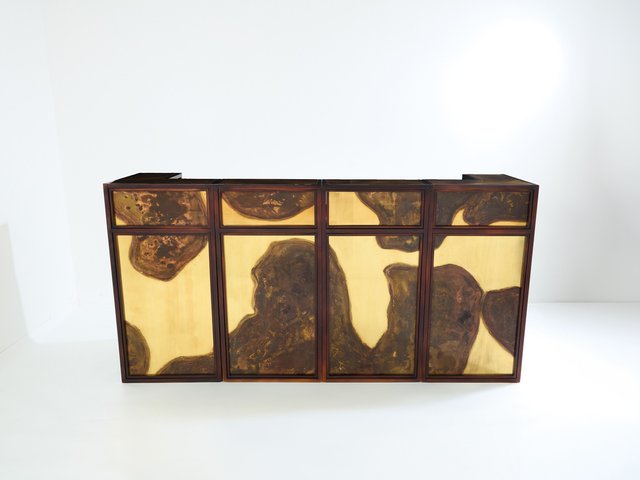 Vintage Oxidized Brass Bar Cabinet Counters by Isabelle and Richard ...