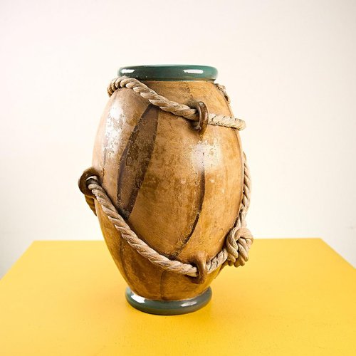 Vintage Glazed Terracotta Vase with Strings from Zaccagnini for sale at ...