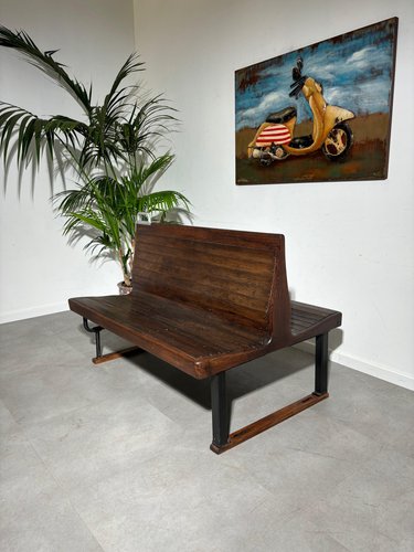 Antique Industrial Train Bench for sale at Pamono