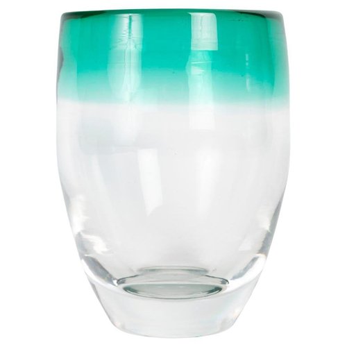 Modern Green Shaded Crystal Vase, 20th Century for sale at Pamono