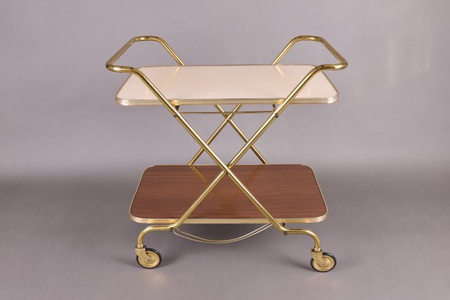 Mid-Century German Brass Bar Cart with Two-Tier Shelves, 1960s for sale ...