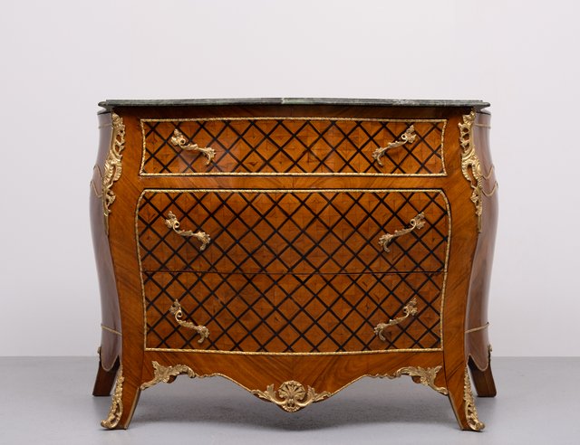 Louis XV Dutch Checkerboard Inlay Chest of Drawers, 1960s for sale at ...