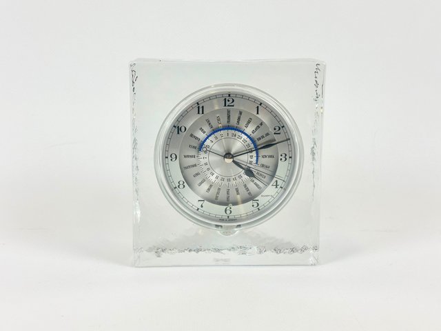 Postmodern Crystal World Time Table Clock by Rastal for Wiesenthal ...