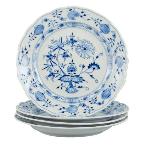 Blue Onion Pattern Dinner Plates in Porcelain from Meissen, Germany ...
