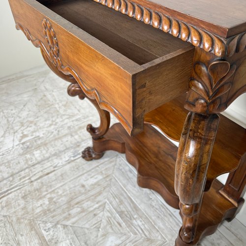 Antique Walnut Console Table for sale at Pamono