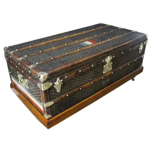 Kabinenkoffer aus Chevrons Canvas von Goyard, 1920er bei Pamono kaufen