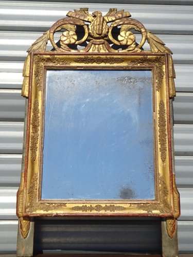 Antique Two-Tone Wood and Stucco Mirror for sale at Pamono