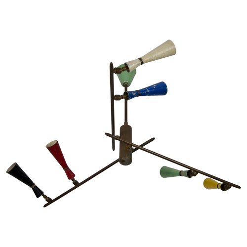 Colorful Sputnik Chandelier attributed to Stilnovo, 1950s for sale at ...