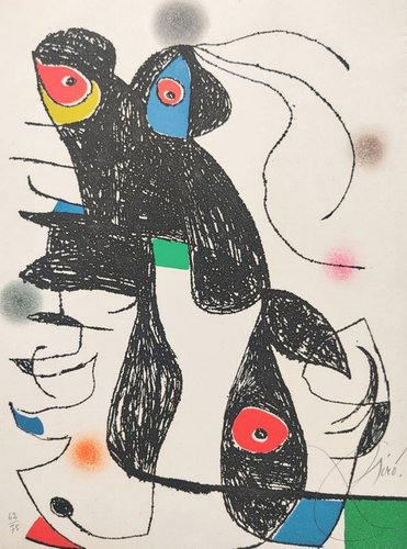 Joan Miró, Painted Words, 1975, Etching for sale at Pamono