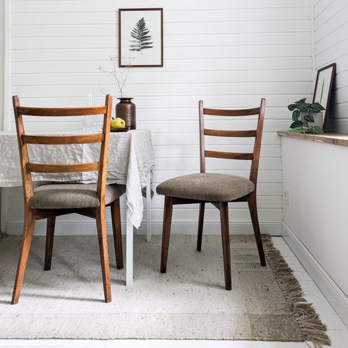 Set of Vintage Danish Wooden Strut Chairs for sale at Pamono