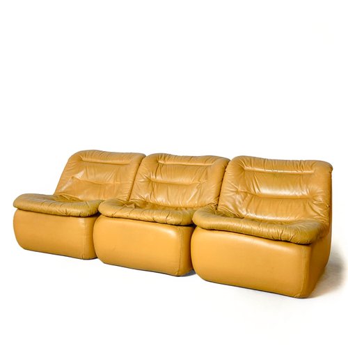 Canapé Modulable Revival Vintage en Cuir, 1979 en vente sur Pamono
