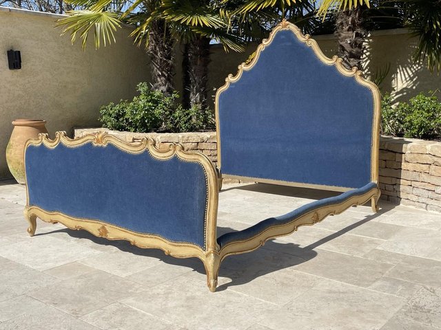 Lit Louis XV en Bois Peint en vente sur Pamono