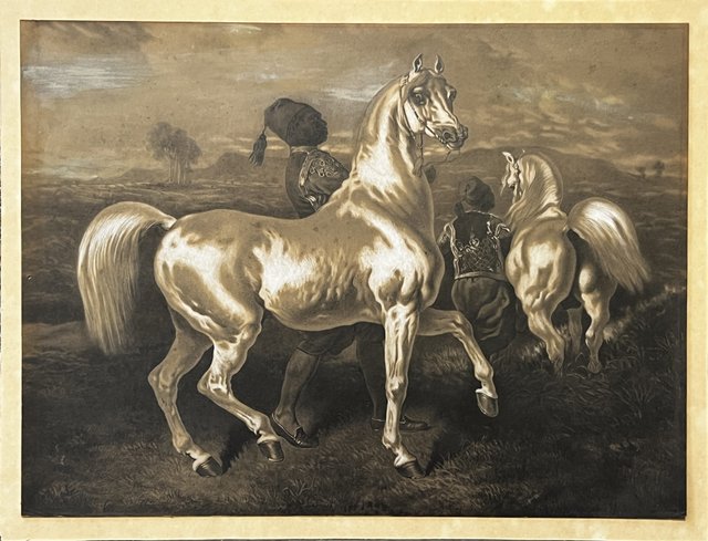 Charles Bargue según Alfred De Dreux, Caballo, 1859, Dibujo a lápiz ...