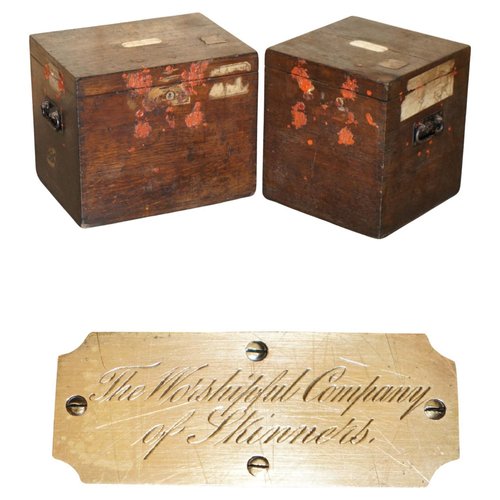 Antique Victorian Campaign Chests, Set of 2 for sale at Pamono