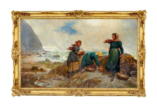 Robert Farren, Yorkshire Flither Pickers, 19th Century, Oil Painting ...