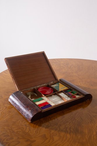 Italian Art Deco Burl Games Box, 1928 for sale at Pamono