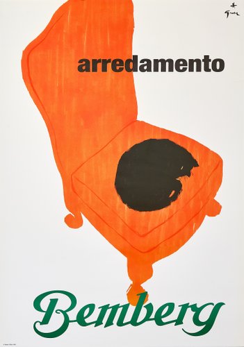 Póster Arredamento Bemberg original vintage de René Gruau, años 70 en ...