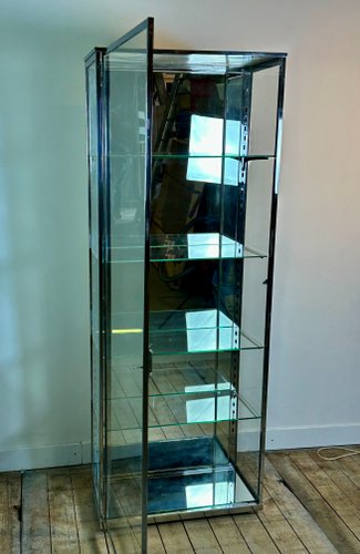 Art Deco All-Sided Display Case in Glass and Chrome, 1920s for sale at ...