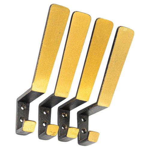 Vintage Brass Wall Hooks, 1950s, Set of 4 for sale at Pamono