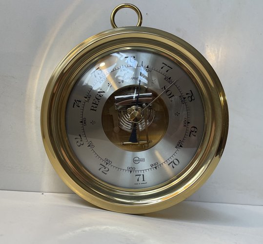 Vintage Brass Barometer by Barigo, Germany, 1980s for sale at Pamono