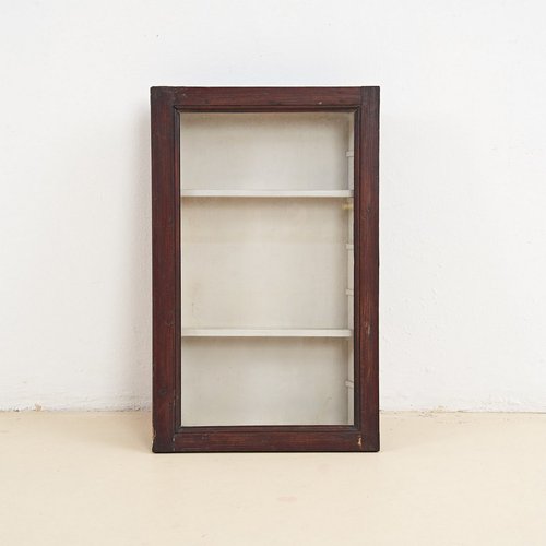 Vintage Wandvitrine aus Holz bei Pamono kaufen