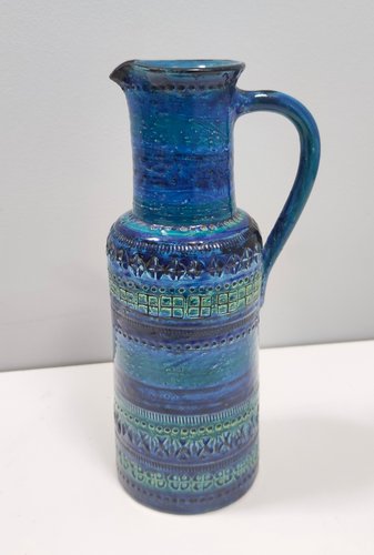 Vintage Rimini Blue Ceramic Pitcher Vase by A. Londi and F. Montelupo ...