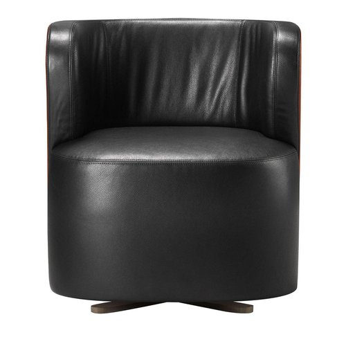 Spritz Black Leather Lounge Chair by Lorenza Bozzoli for sale at Pamono