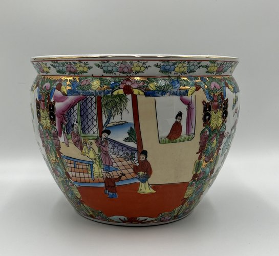 Hand-Painted Porcelain Fish Tank, 1890s for sale at Pamono