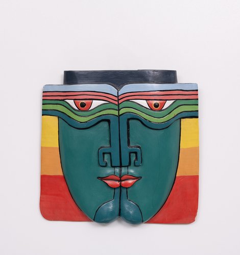 Pop Art Mask in Wood by Laurel Burch, 1980s for sale at Pamono
