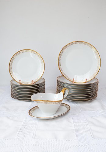 Vintage Swedish Dinner Service from Hackefors, Set of 24 for sale at Pamono