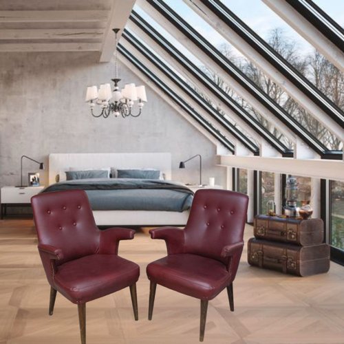 Red Leather Armchairs from Castelli Anonima Castelli, Set of 2 for sale ...