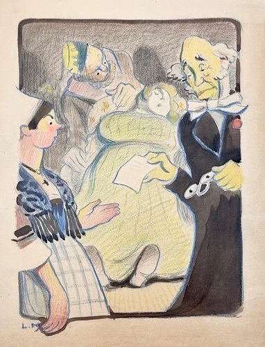 Lucien Métivet, Syncope, 1898, Drawing for sale at Pamono