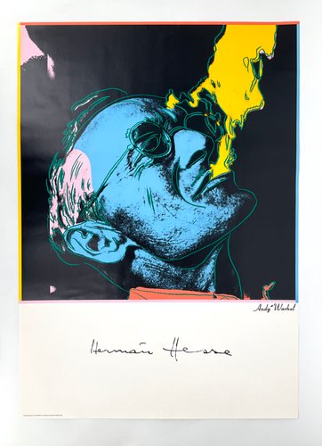 Color Offset Poster with the Portrait of Hermann Hesse by Andy Warhol ...