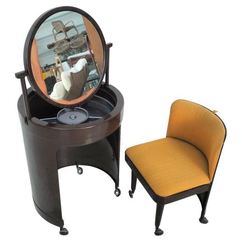 Silvi Vanity Table on Wheels and Chair from Studio Kastilia, 1970s, Set ...