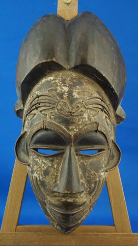 Antique African Ethnic Tribal Mask in Wenge Wood and Copper, 1890s for ...