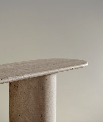 Maya Three-Piece Travertine Console Table by Stonemarble for sale at Pamono