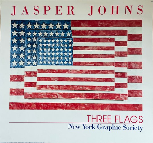 Jasper Johns, Three Flags, 1958, Paper for sale at Pamono