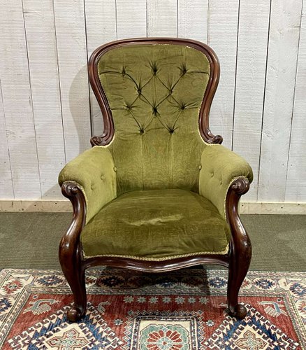 Butaca victoriana de caoba, siglo XIX en venta en Pamono