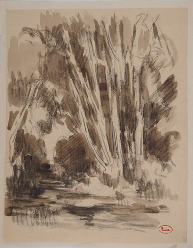 Maximilien Luce, View of the Undergrowth, Original Drawing for sale at ...